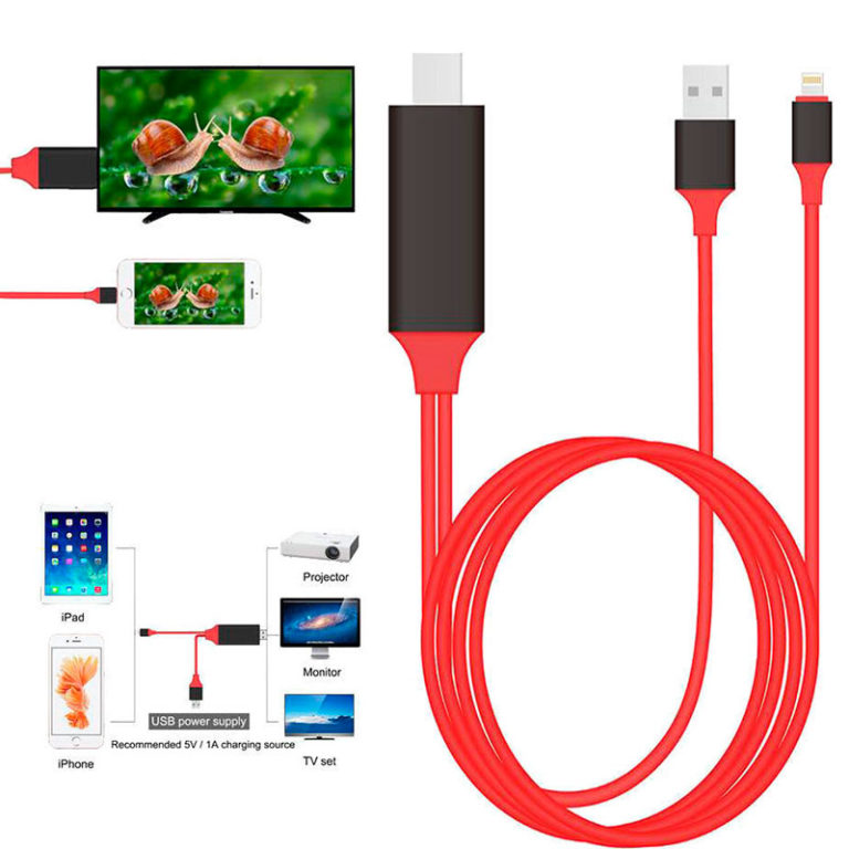 Adaptador Cable de Vídeo Lightning MHL a HDMI para iPhone - iPad